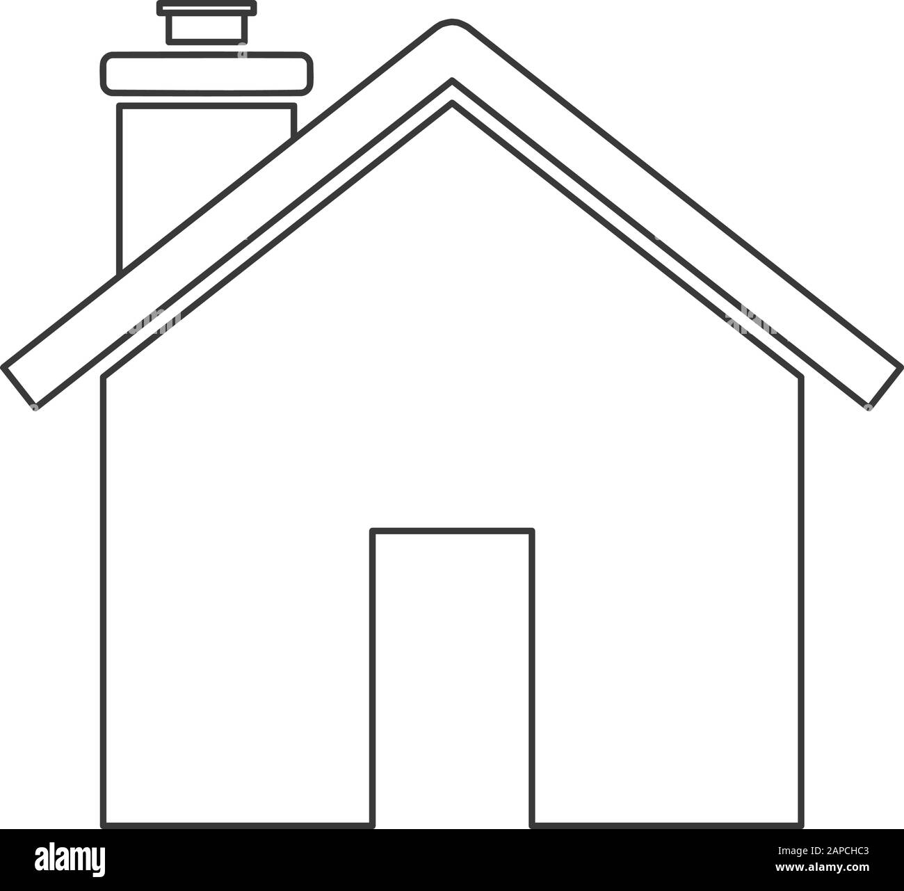 House icon with chimney in vector line drawing Stock Vector Image & Art ...