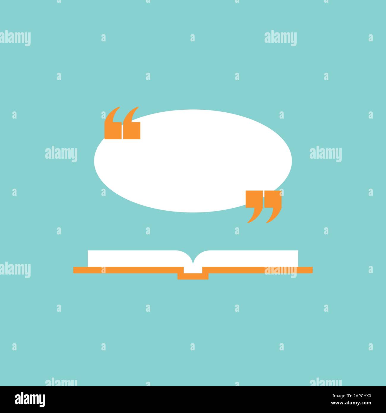 Open book with red book cover and white speech bubble flying out ...