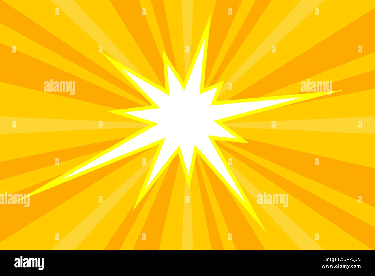 Comic yellow sunbeam background retro pop art style cartoon Stock ...