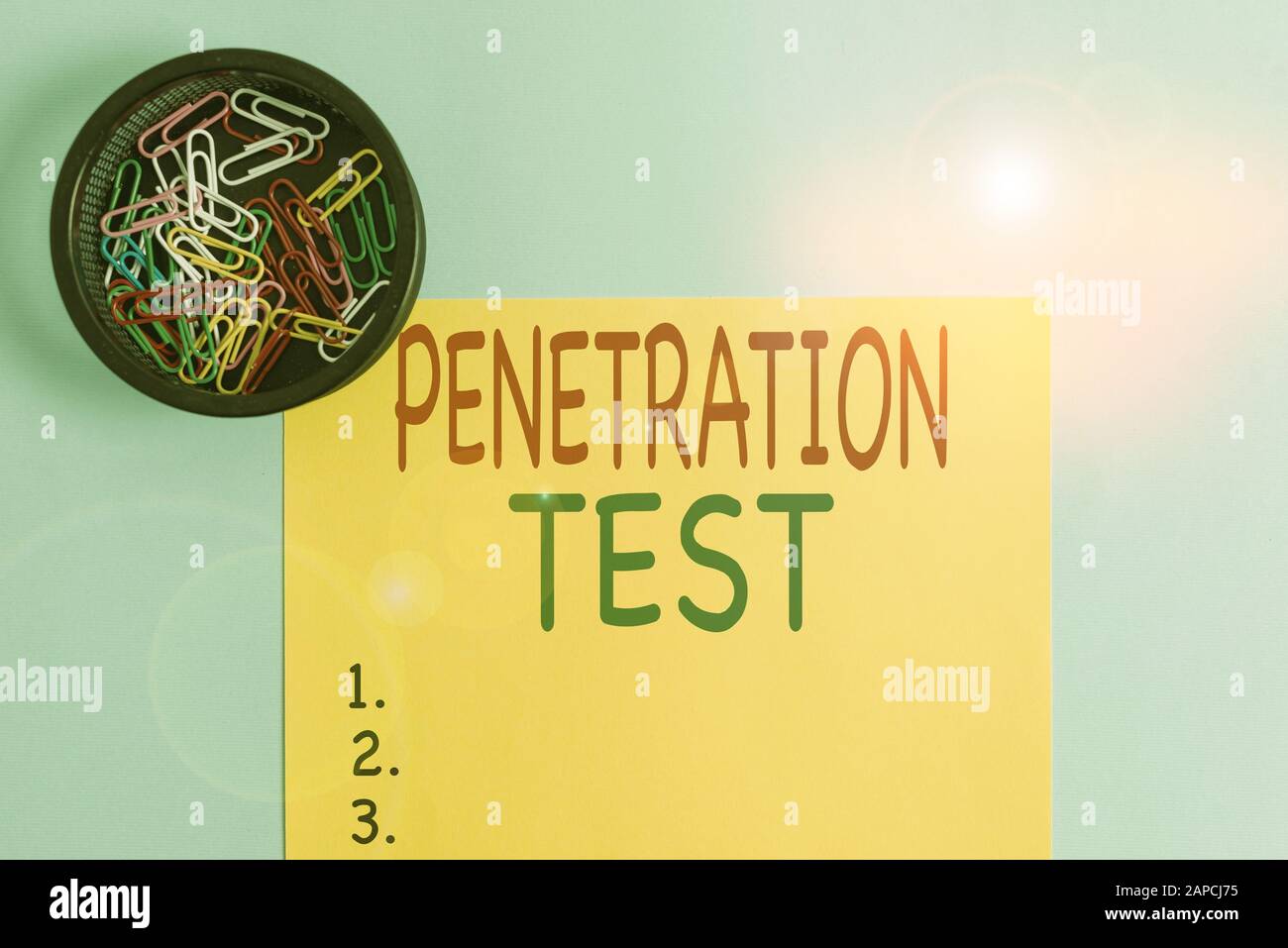 Handwriting text writing Penetration Test. Conceptual photo authorized ...