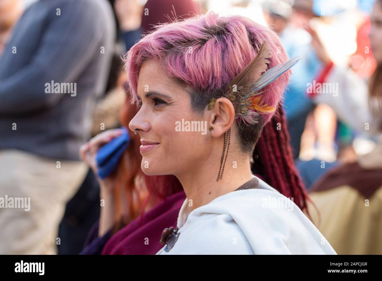 PADERNE, PORTUGAL - January 1st, 2020: Medieval costume characters in ...