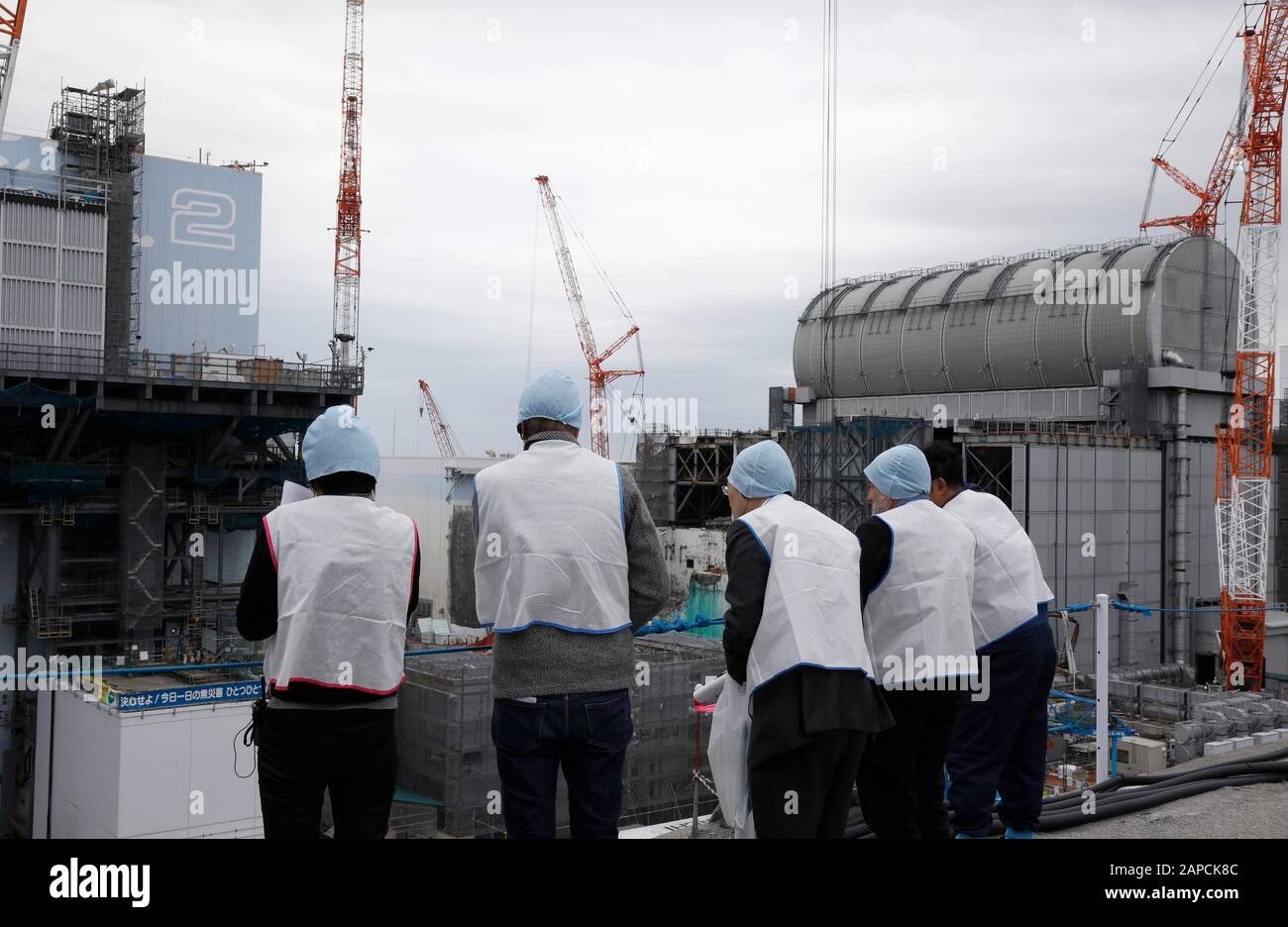 January 22, 2020, Okuma, Fukushima, Japan: Journalists inspect Unit 2 ...