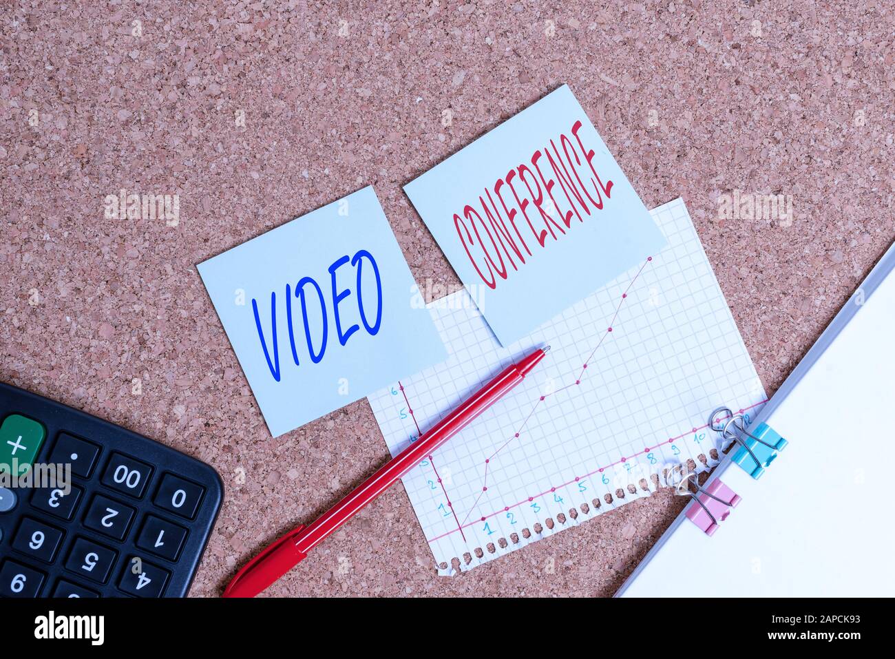 Writing note showing Video Conference. Business concept for showing in ...