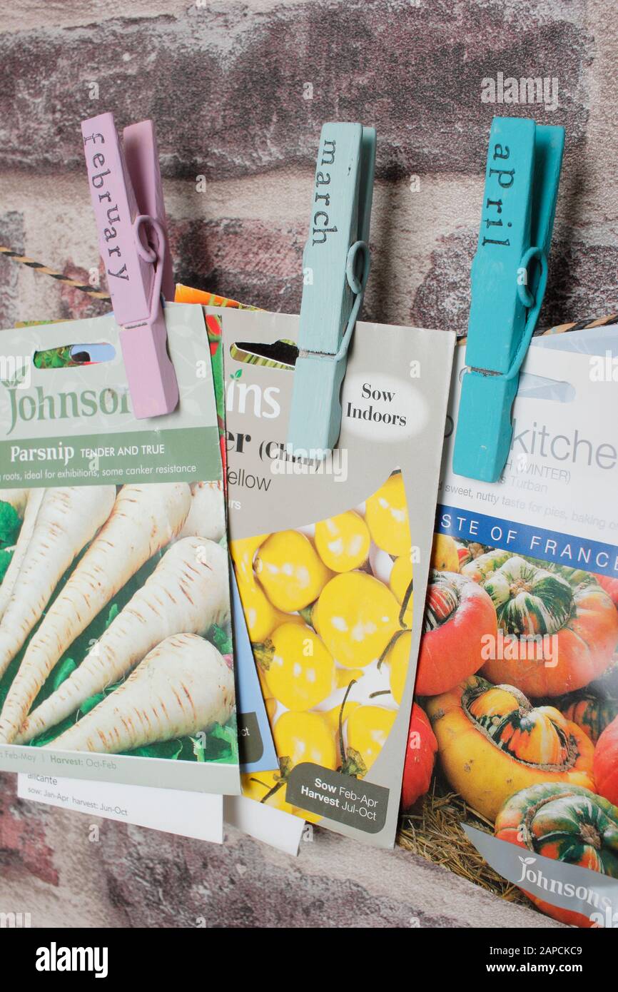 Organising seed packets for sowing using upcycled clothes peg for ...