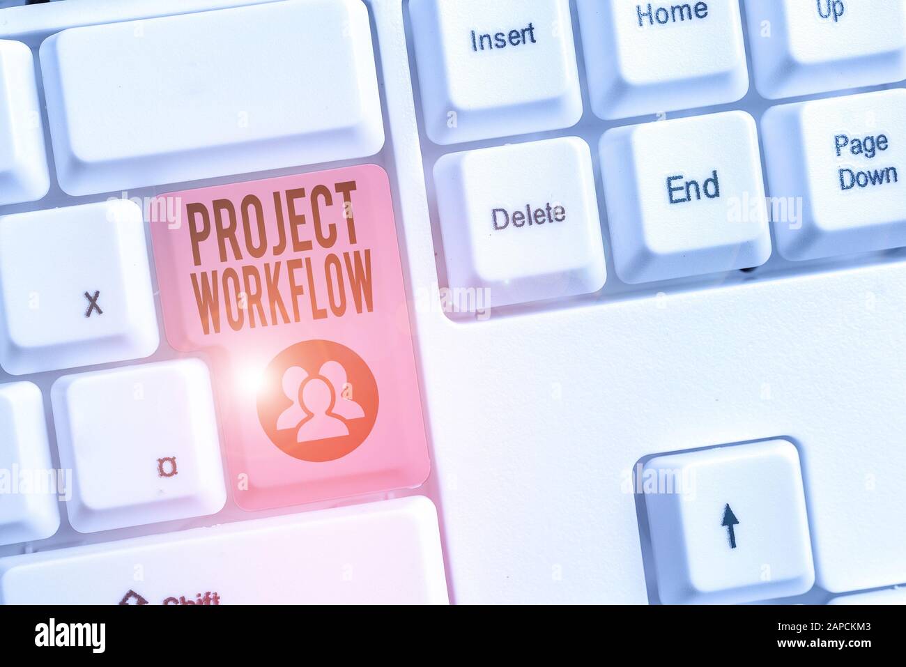 Writing note showing Project Workflow. Business concept for series of ...
