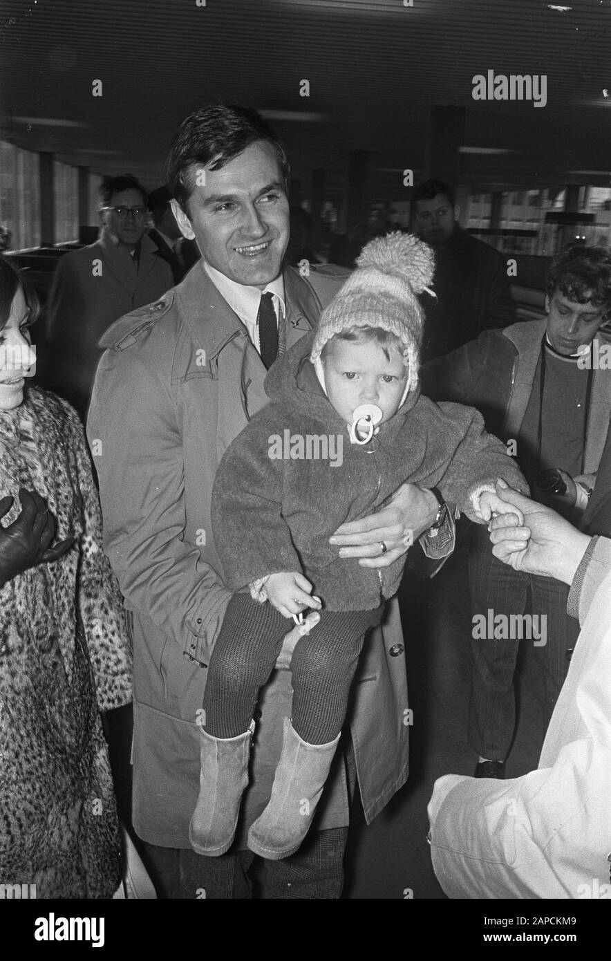 Arrival Swedish footballer Inge Danielsen at Schiphol Airport (for Ajax ...