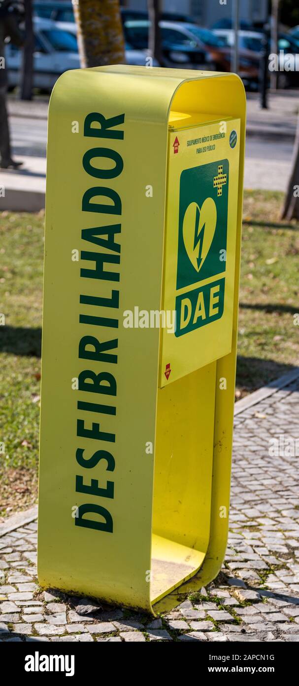 Public defibrillator station hi-res stock photography and images - Alamy