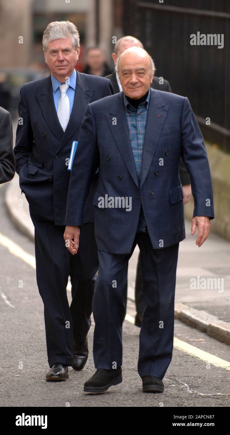 Mohamed Al-Fayed with spokesperson Michael Cole in 2008 appearing at ...