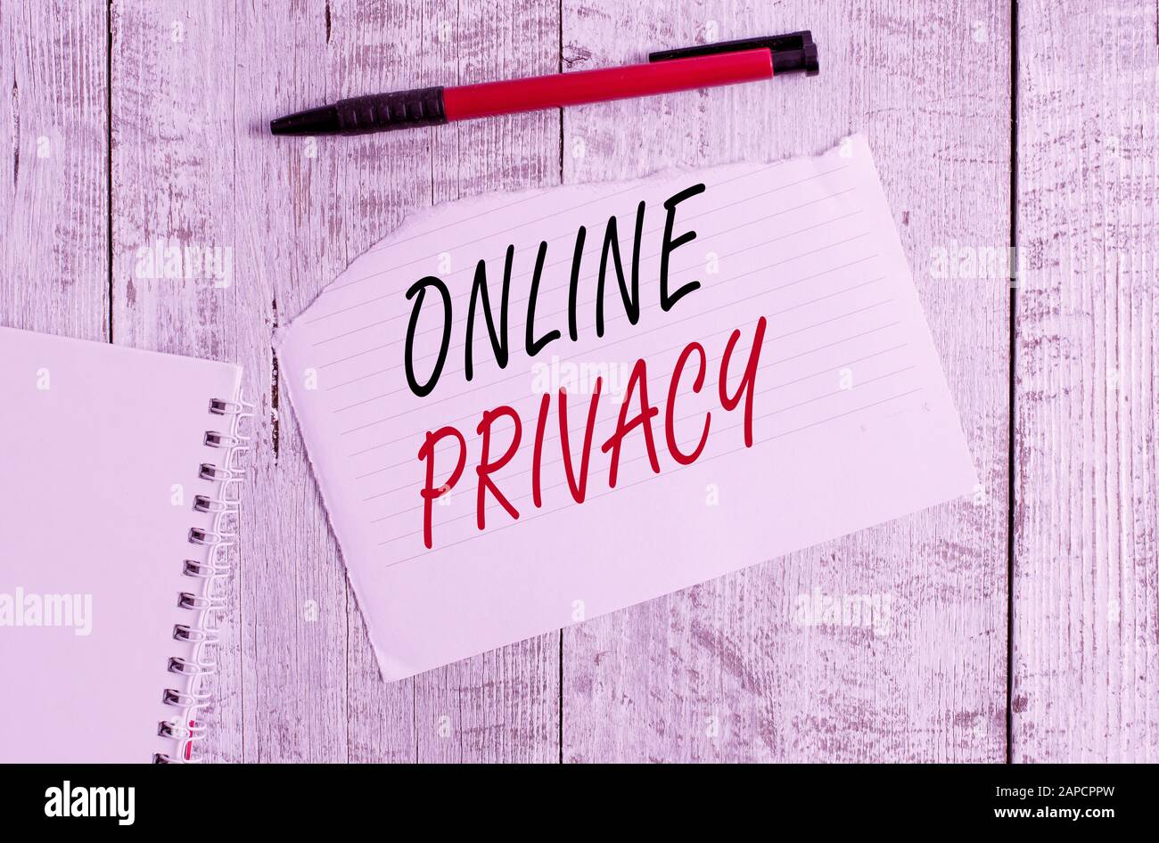 Writing note showing Online Privacy. Business concept for involves the ...