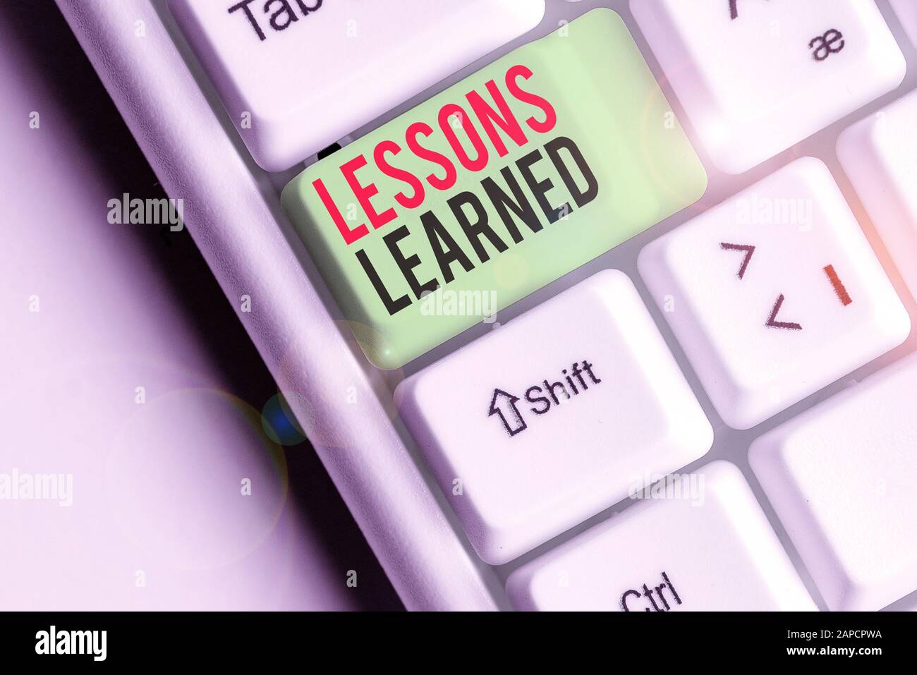 Text sign showing Lessons Learned. Business photo showcasing the ...