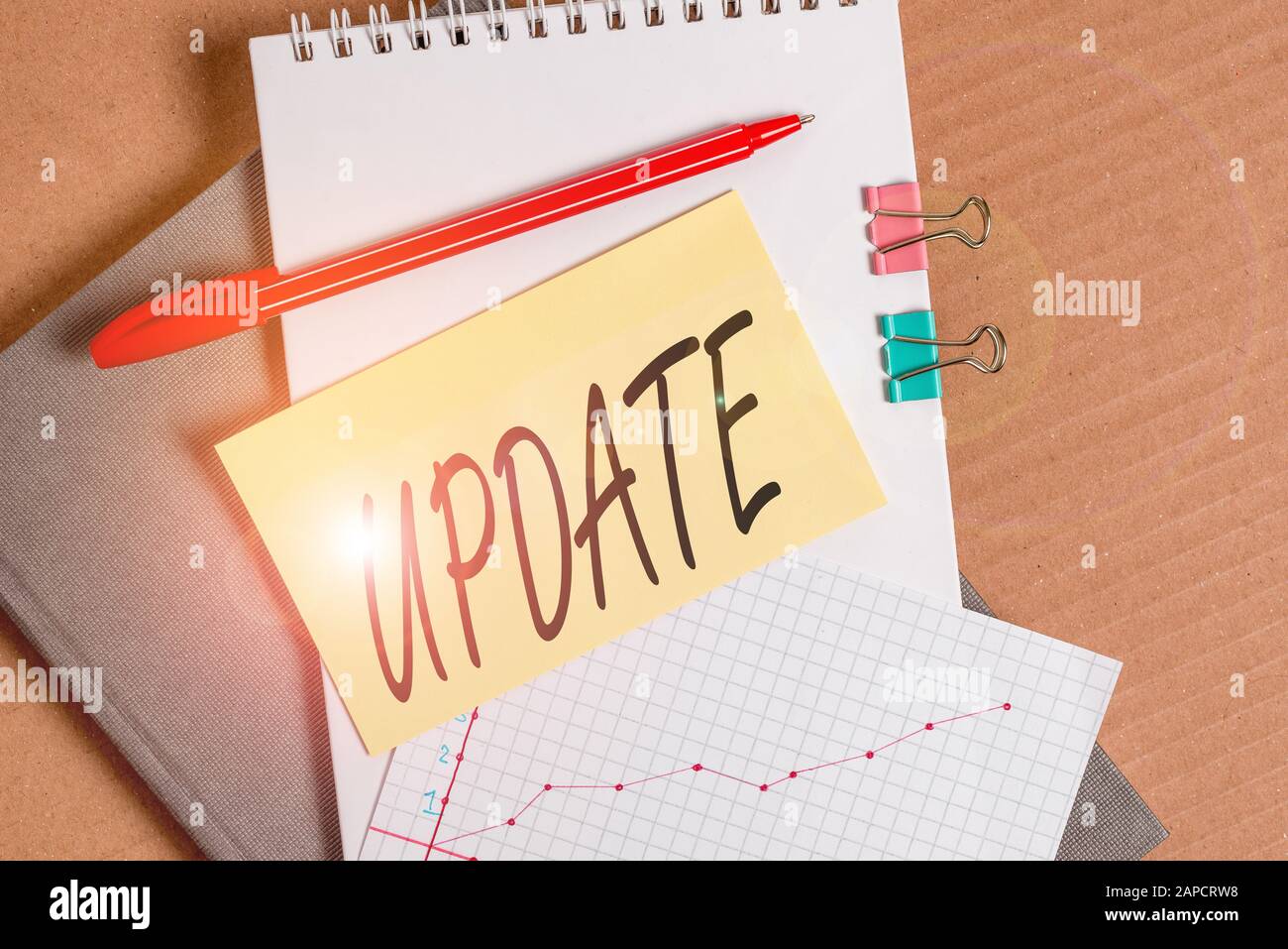 Word writing text Update. Business photo showcasing make something more modern or up to date ...