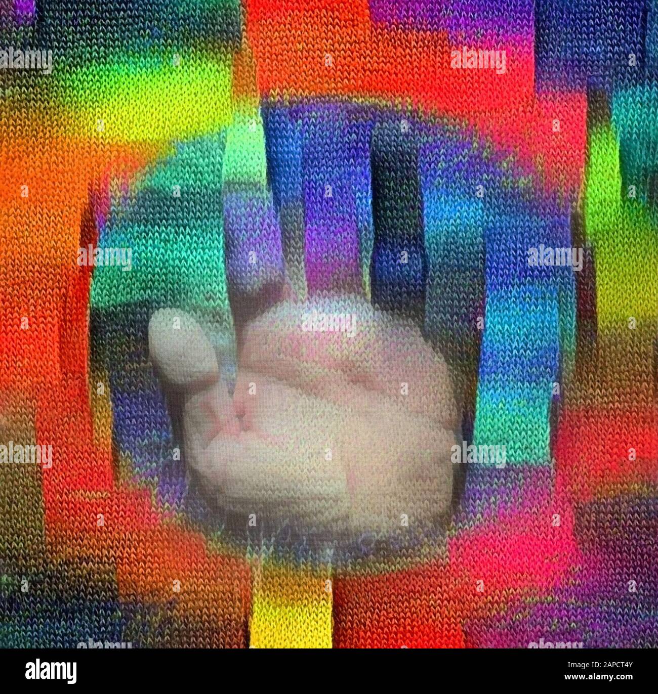 Colorful Hand. Modern abstract art Stock Photo - Alamy