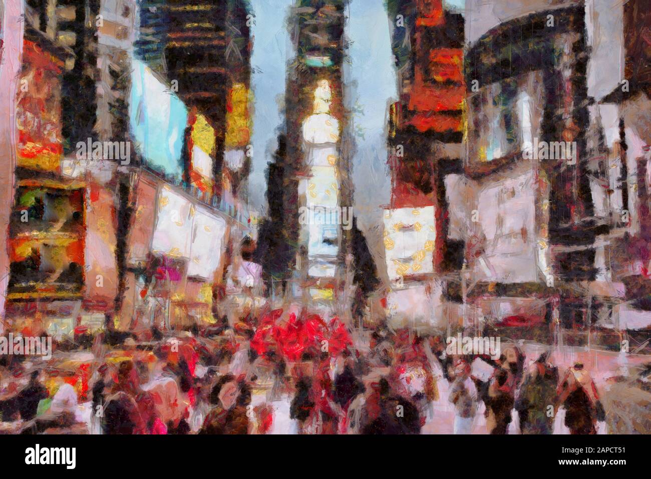 Times Square, NY. Modern surreal painting Stock Photo - Alamy