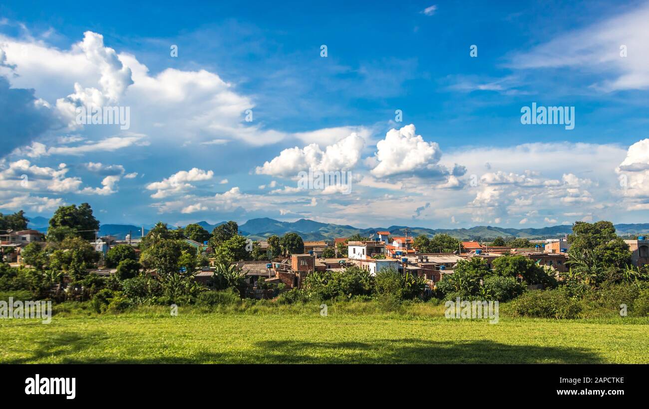 Small Brazilian Village In Rio de Janeiro State. Rural View, Blue Sky ...