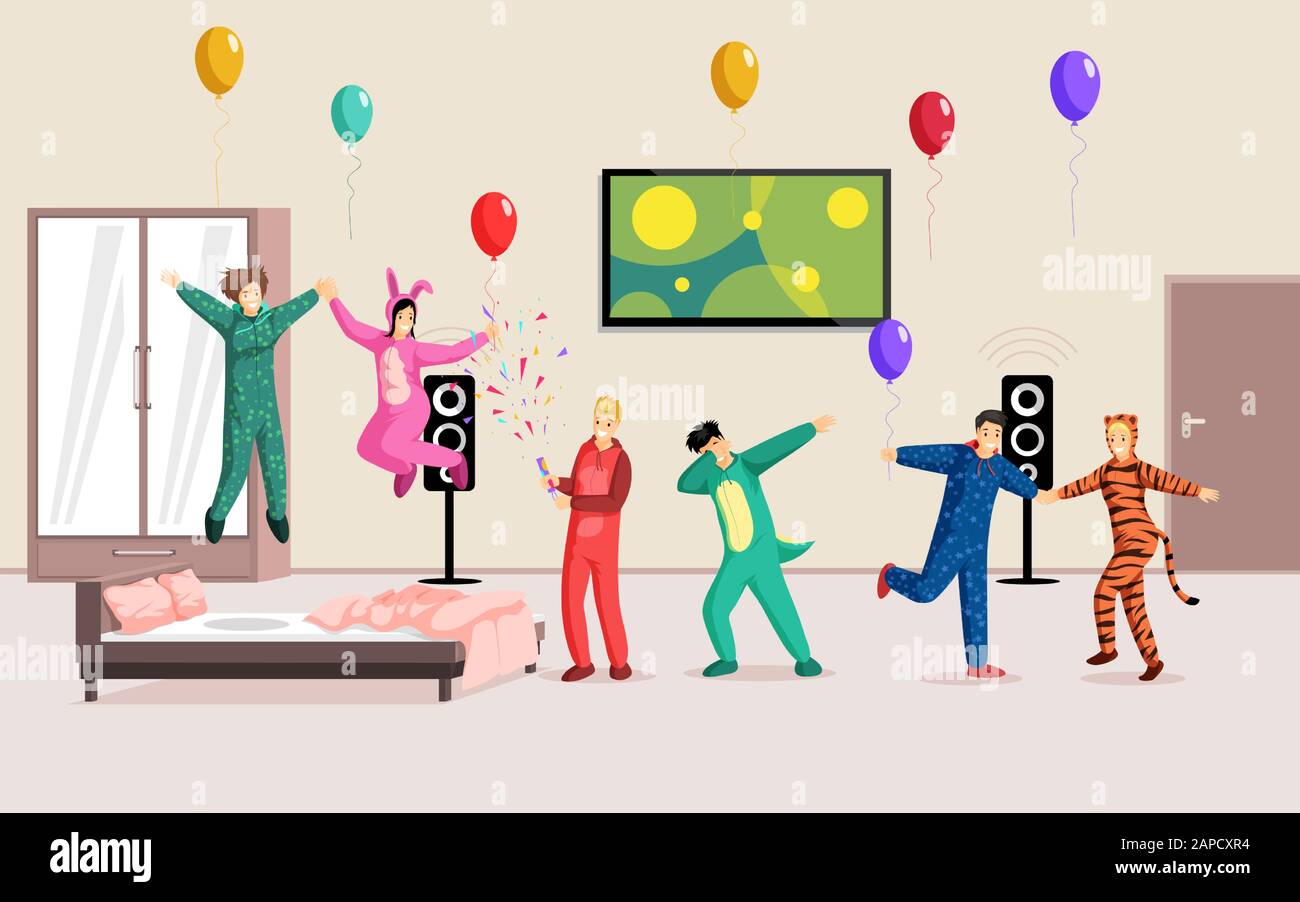 Kids Sleepover Cartoon