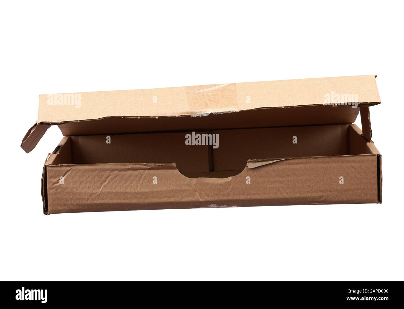 open brown rectangular cardboard box for transporting goods isolated on ...