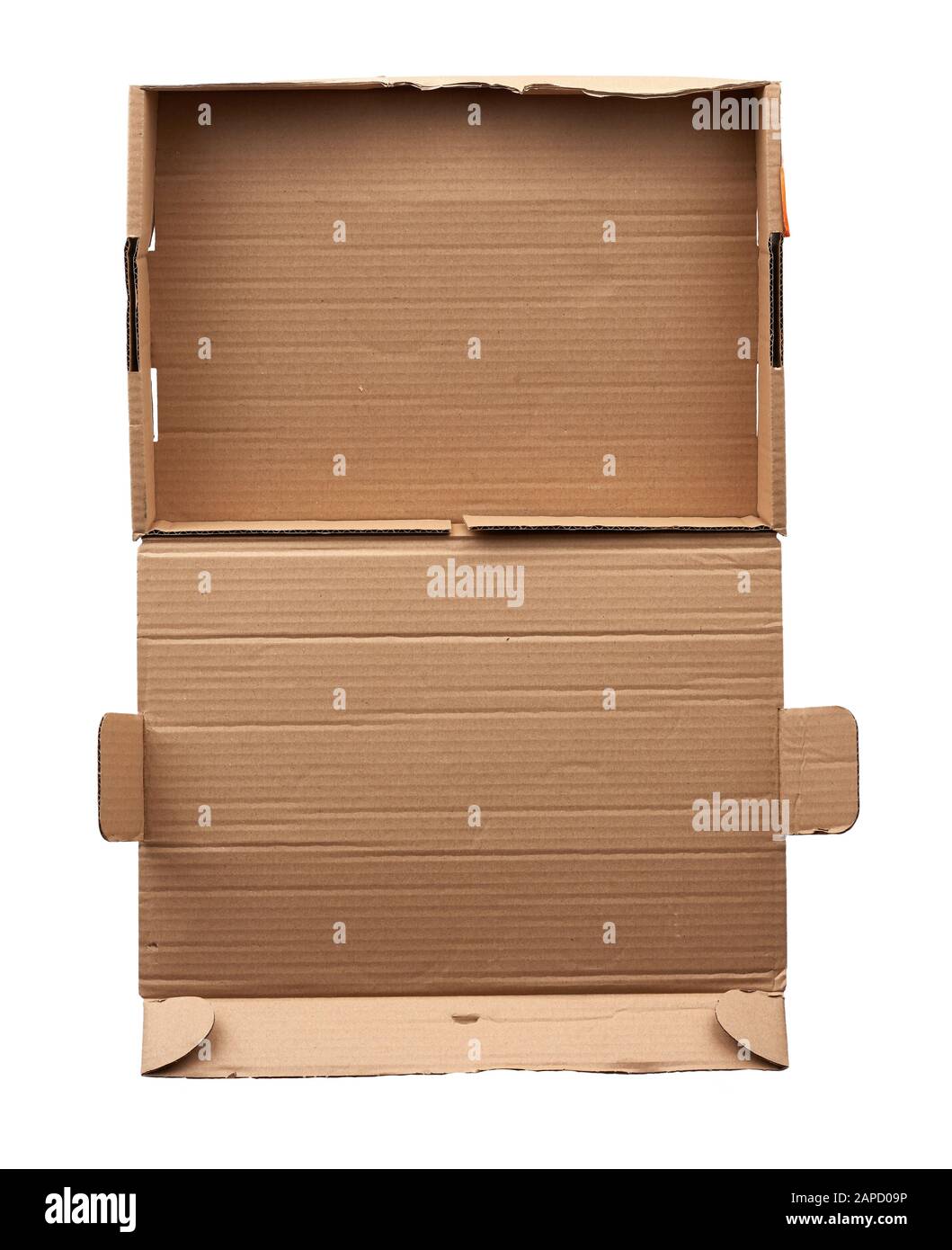 rectangular folding box for shipping goods isolated on a white ...