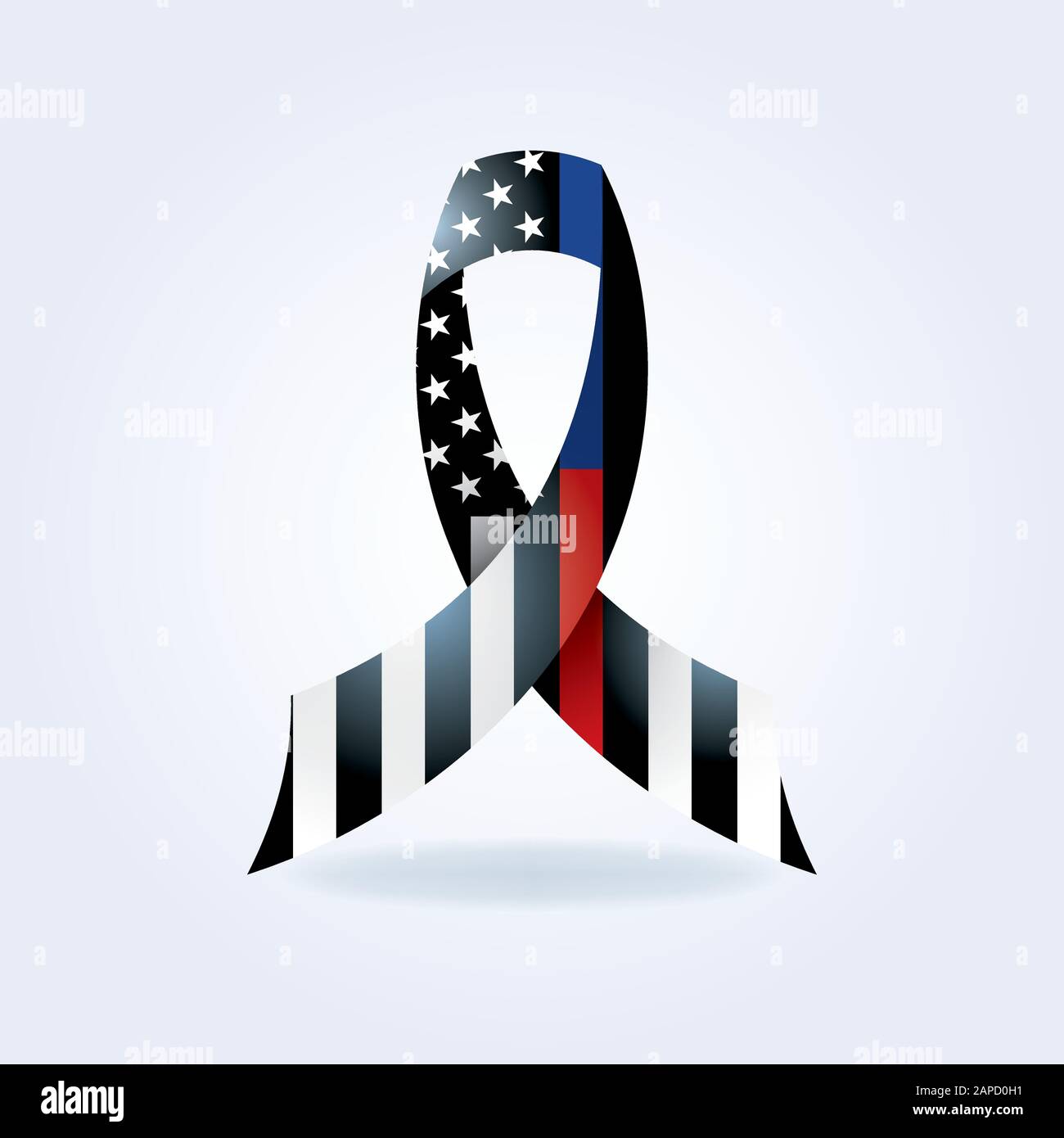 A police and firefighter support ribbon isolated on white. Vector EPS ...
