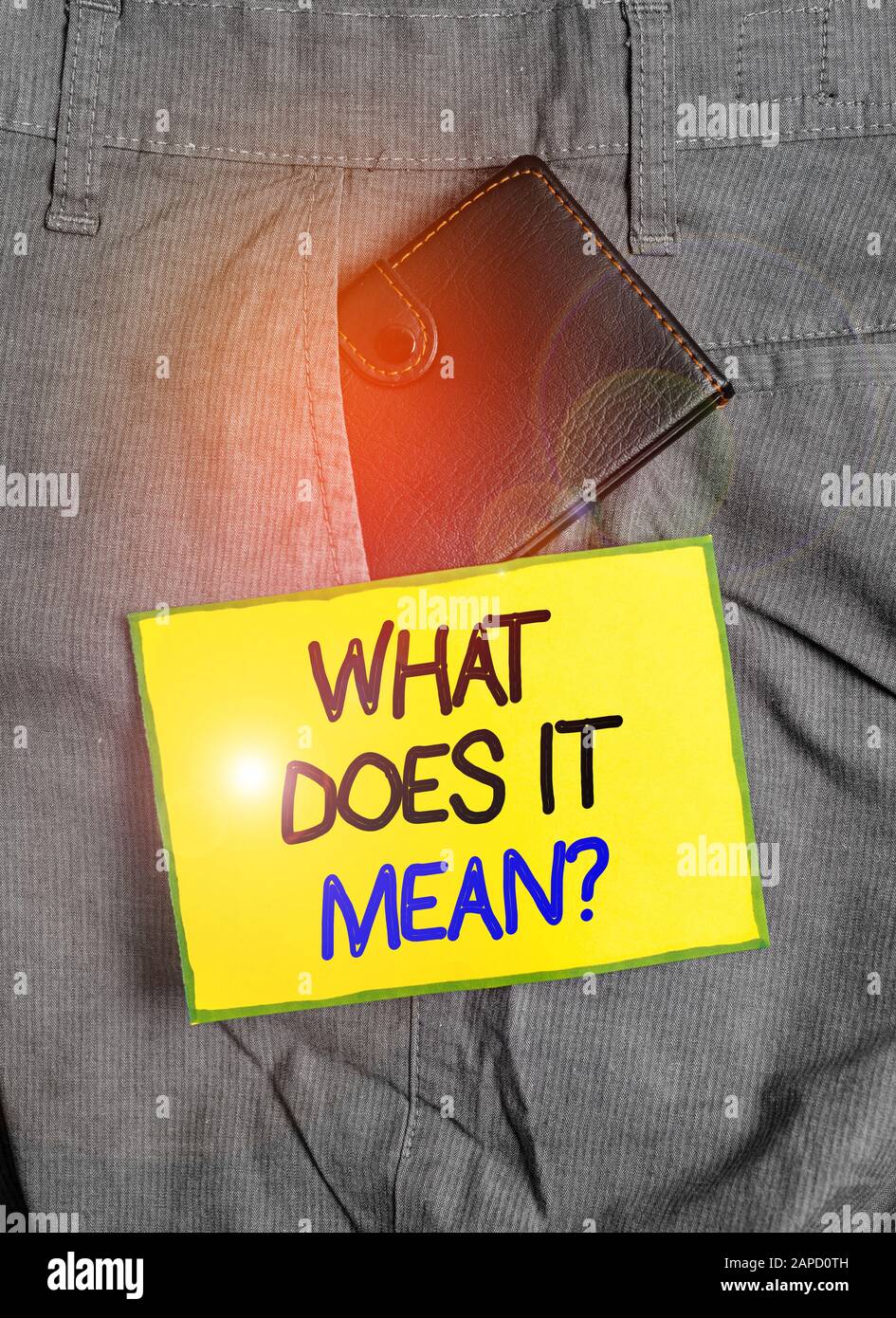 Handwriting text writing What Does It Mean question. Conceptual photo ...