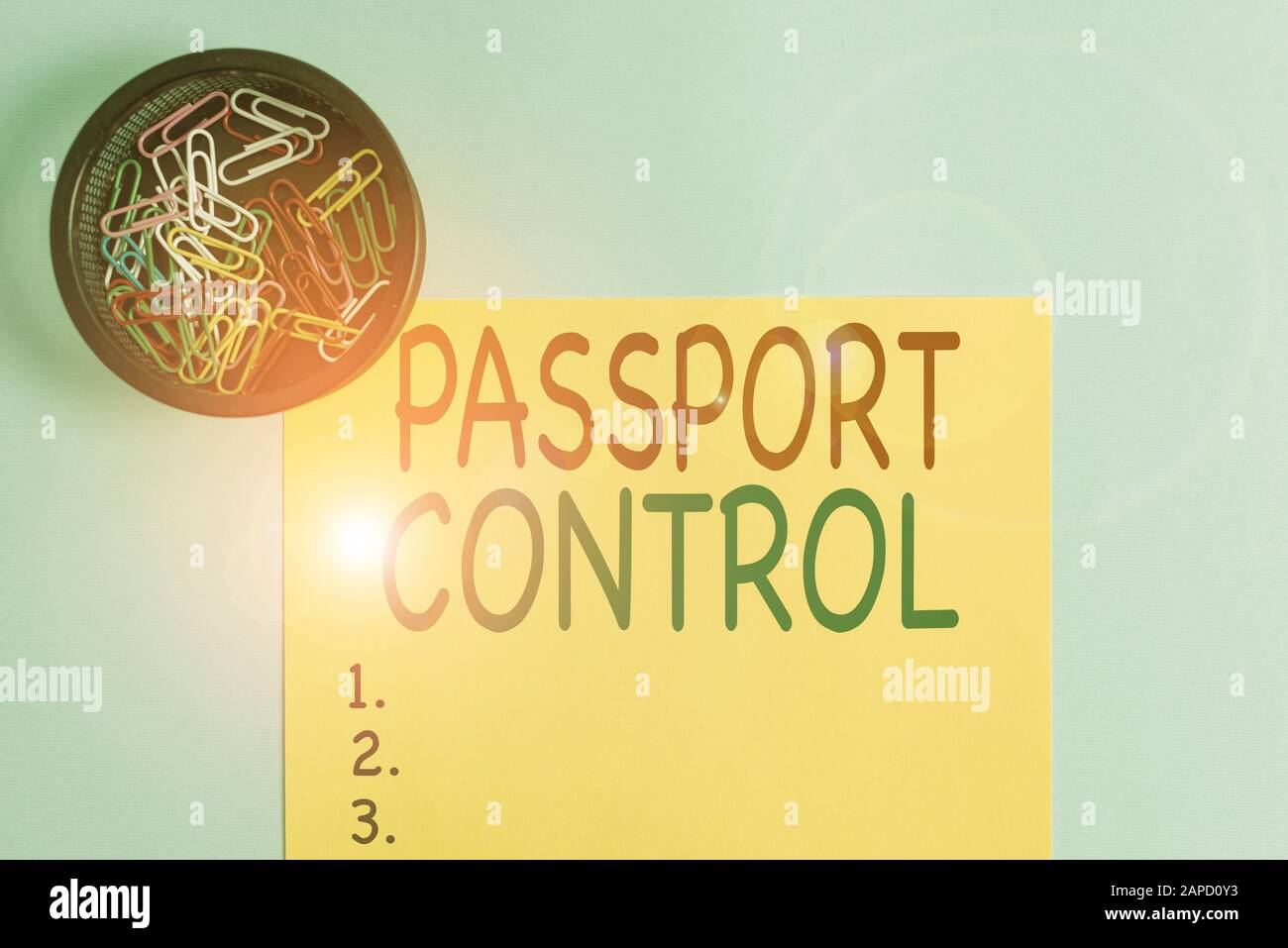 Handwriting text writing Passport Control. Conceptual photo the area in ...