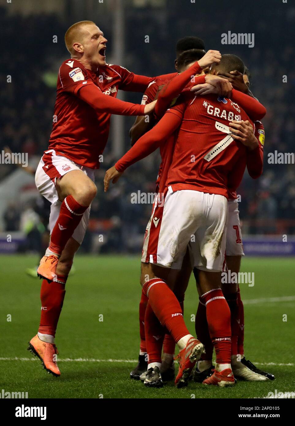 Nottingham Forest's Lewis Grabban celebrates after he scores his sides ...