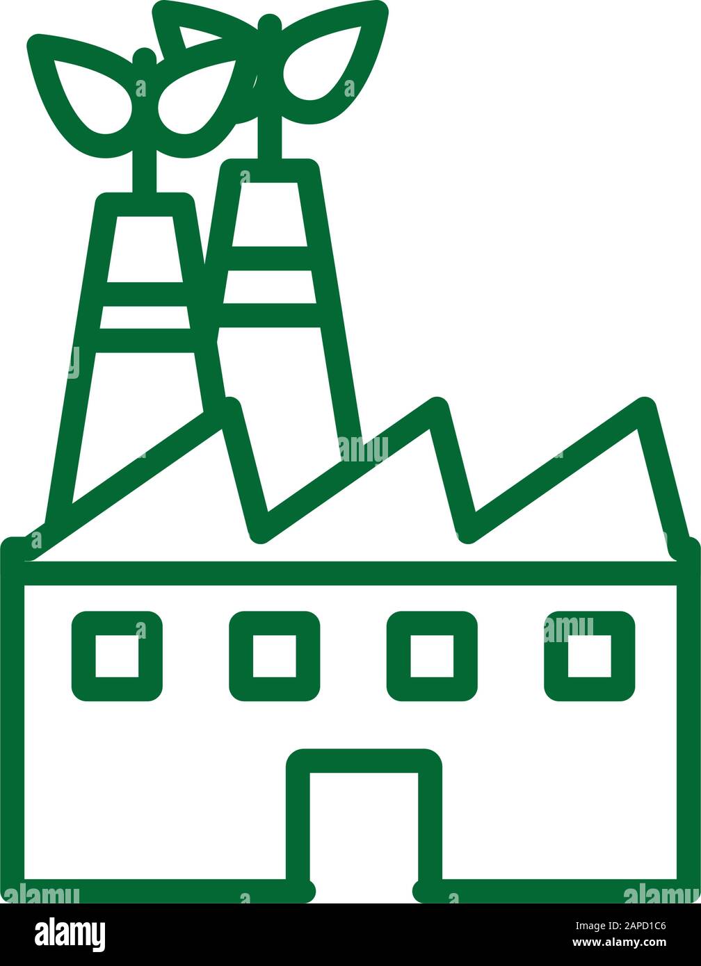 Isolated factory with leaves vector design Stock Vector Image & Art - Alamy