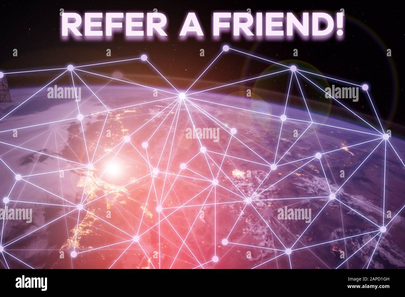 Word writing text Refer A Friend. Business photo showcasing direct ...