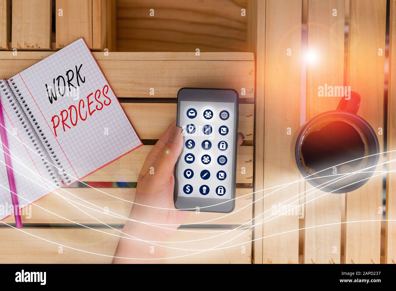 Writing note showing Work Process. Business concept for Standard ...