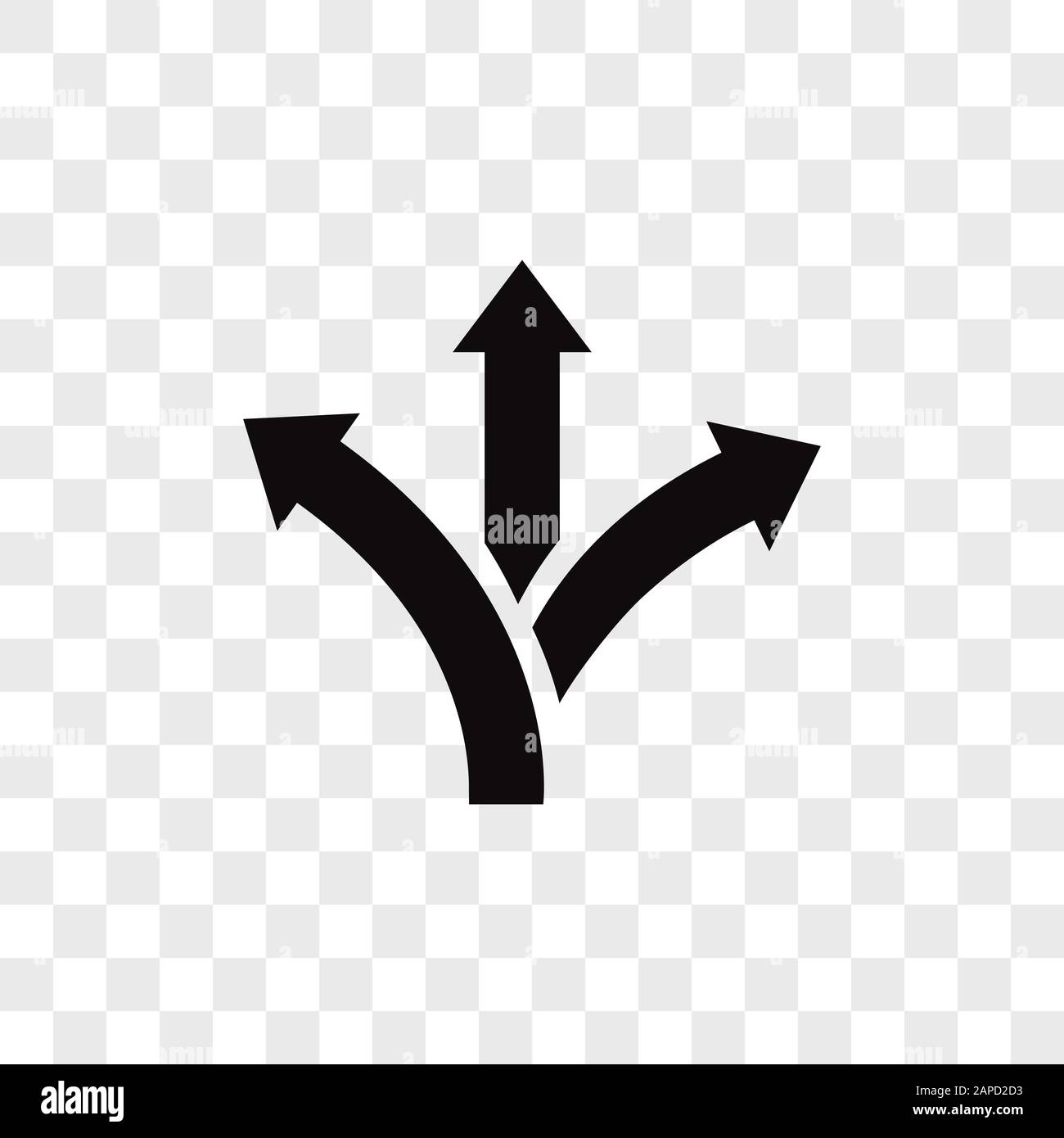 Three way direction arrow vector icon in modern design style for web site and mobile app Stock ...