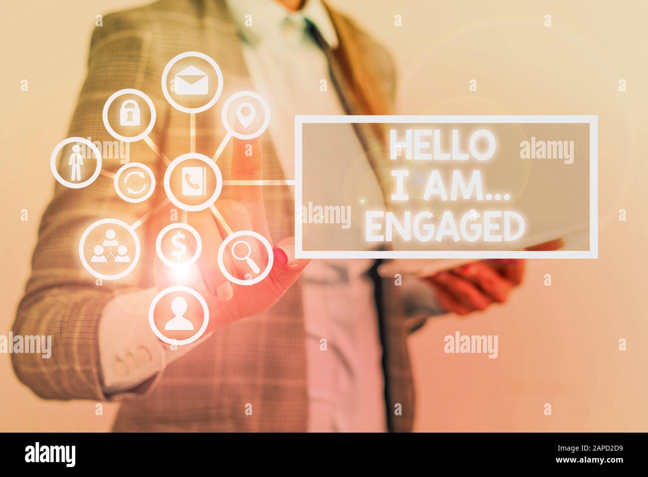 Conceptual hand writing showing Hello I Am... Engaged. Concept meaning ...