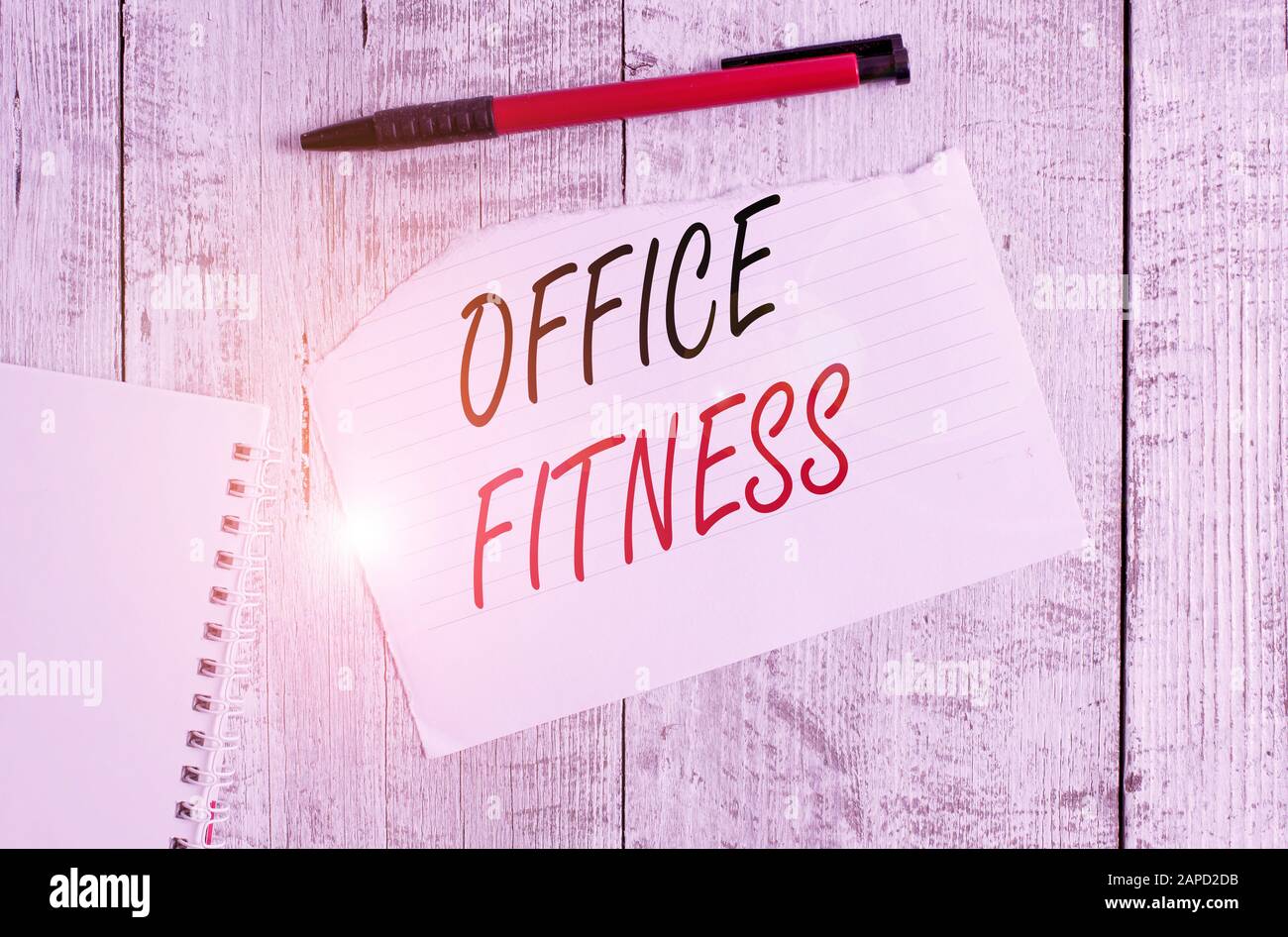 Writing note showing Office Fitness. Business concept for Encouraging ...