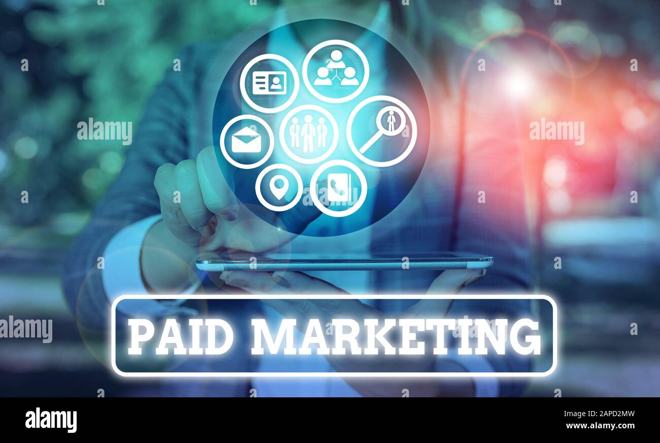 Word writing text Paid Marketing. Business photo showcasing marketers ...