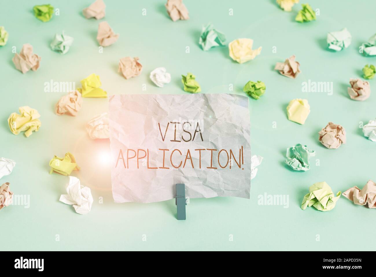 Writing note showing Visa Application. Business concept for Form to ask ...