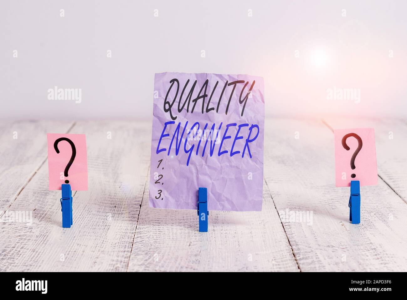 Text sign showing Quality Engineer. Business photo showcasing ensure ...