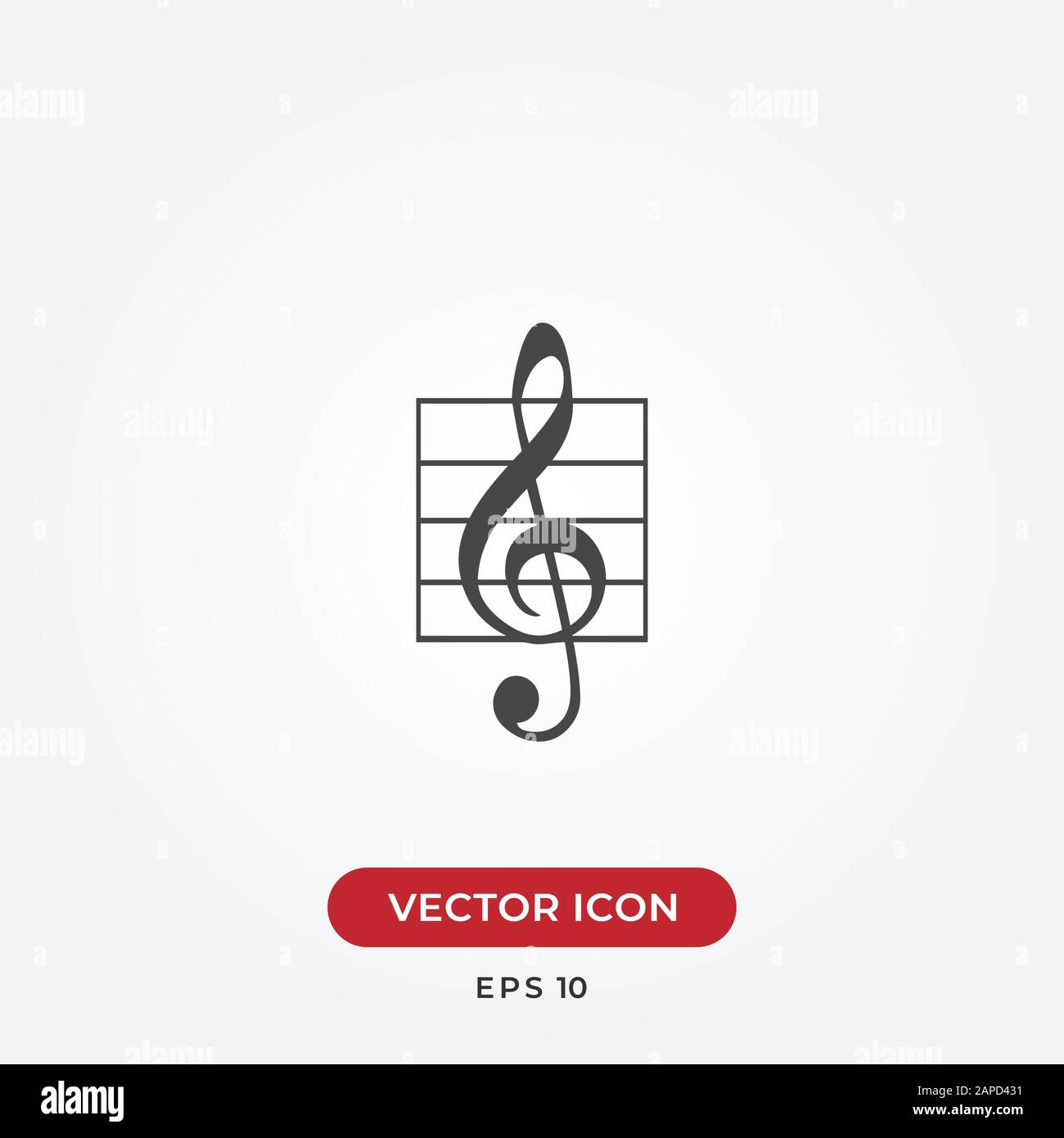 Treble clef vector icon in modern design style for web site and mobile ...