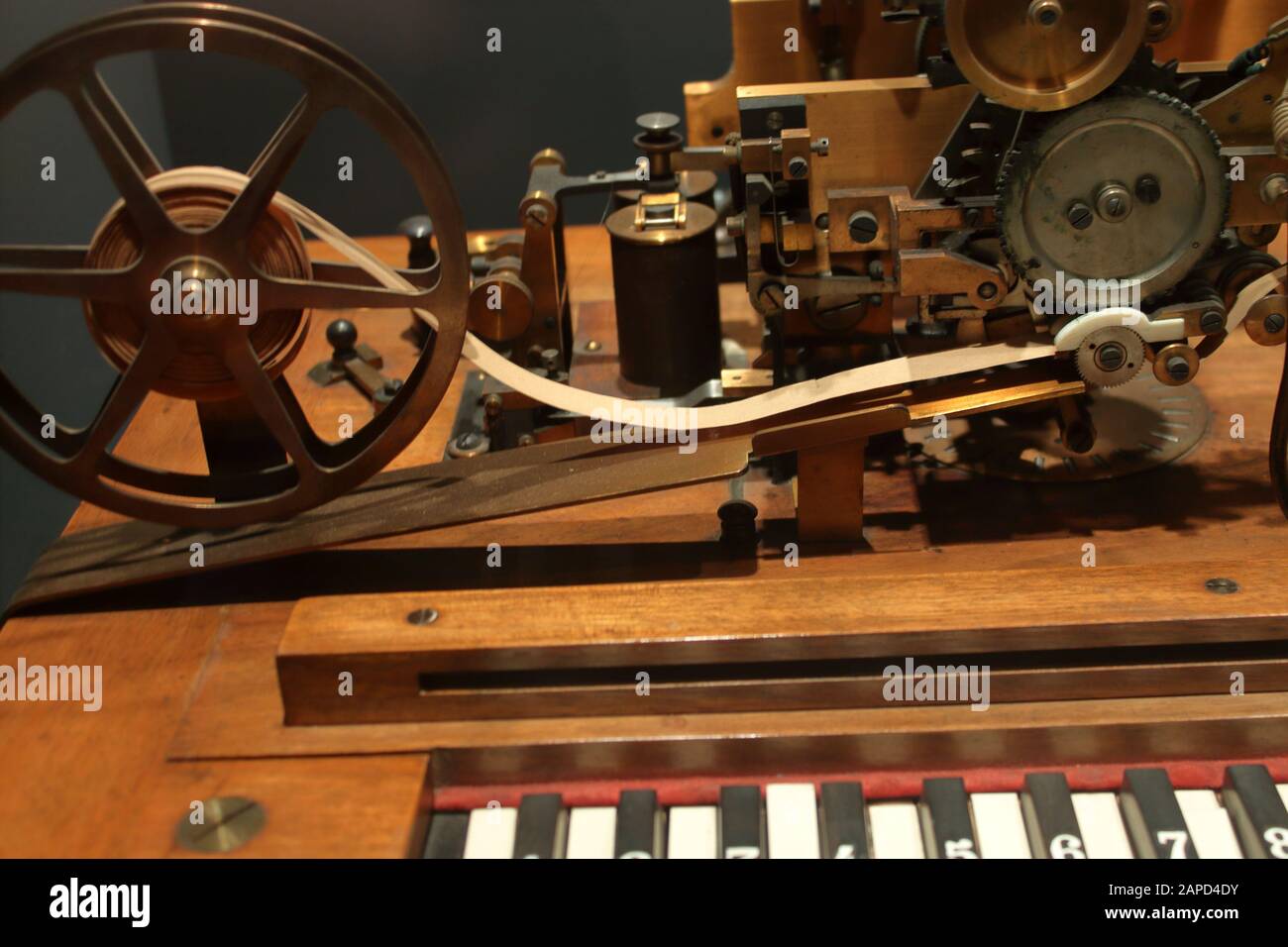 Keyboard telegraph Hughes type, 19th century Stock Photo - Alamy