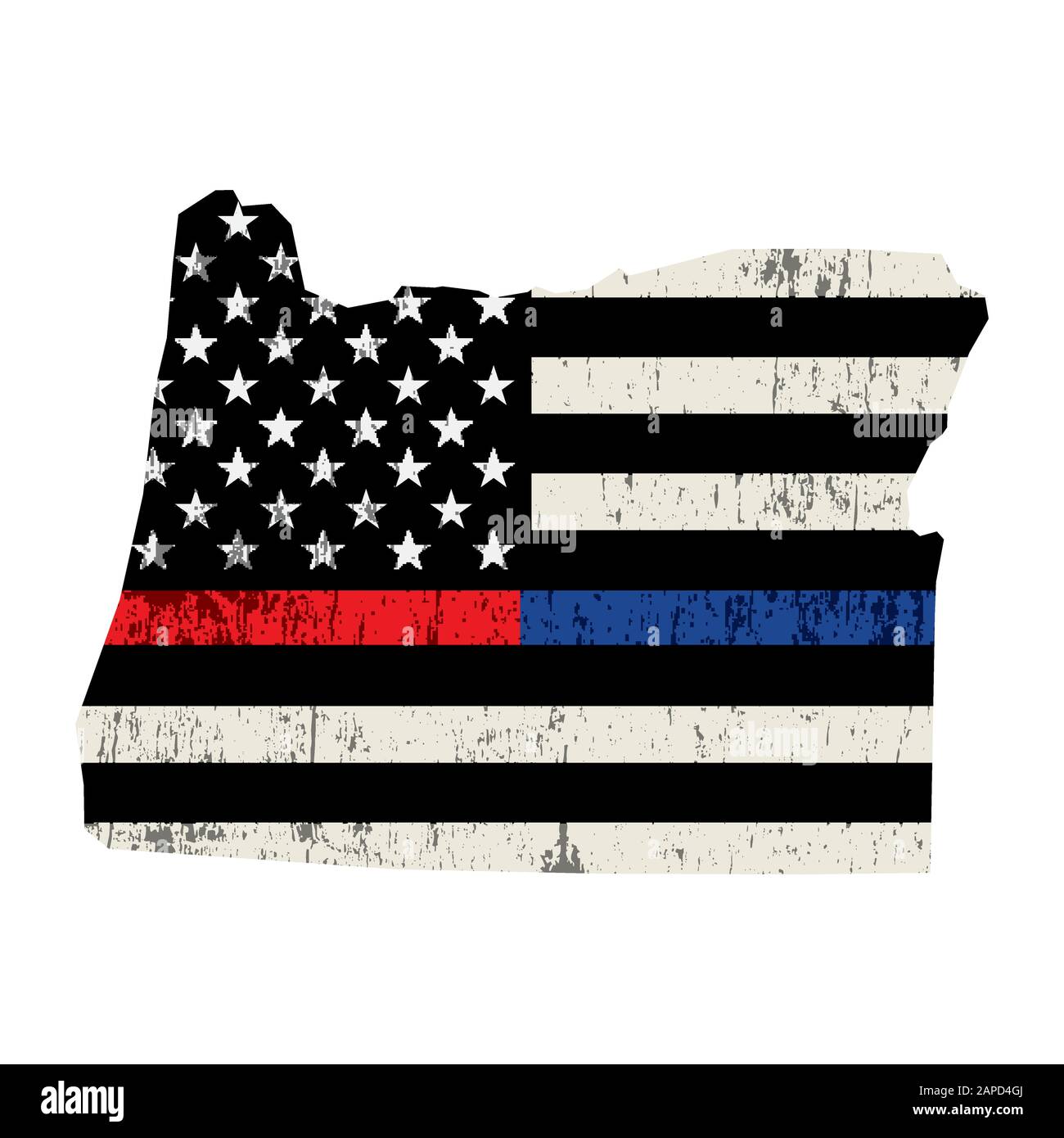 An American flag in the shape of the state of Oregon police and ...