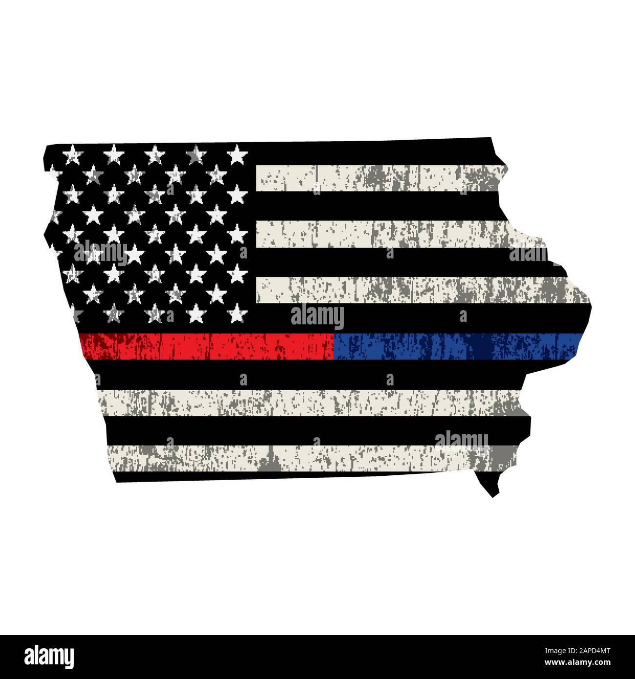 An American flag in the shape of the state of Iowa police and ...