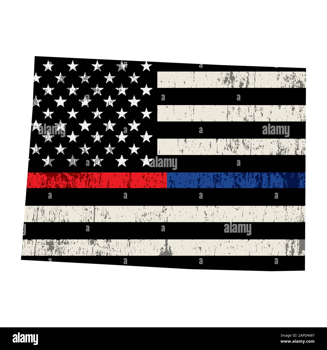 An American flag in the shape of the state of Colorado police and ...