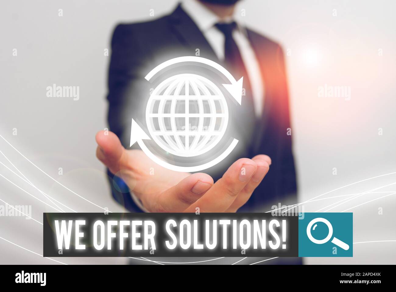 Conceptual hand writing showing We Offer Solutions. Concept meaning ...