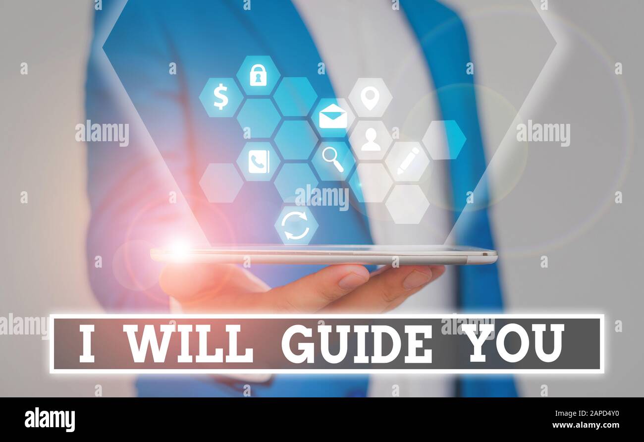 Writing note showing I Will Guide You. Business concept for Help ...