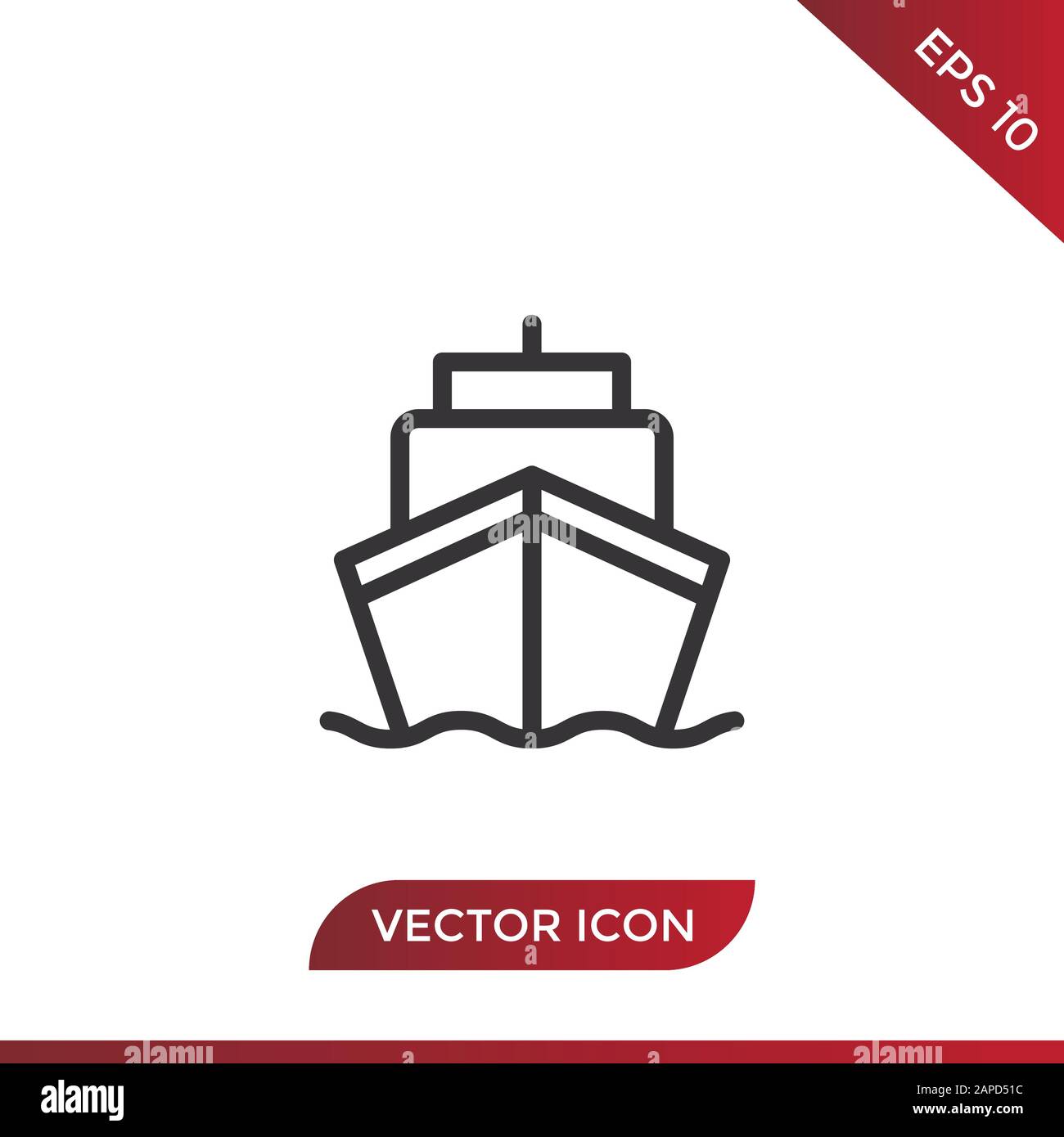 Ship vector icon in modern design style for web site and mobile app ...