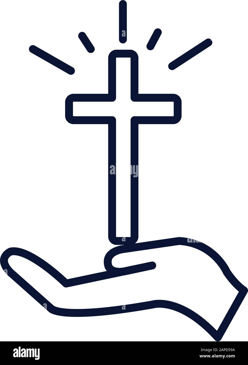 Christian and cross over hand vector design Stock Vector Image & Art ...