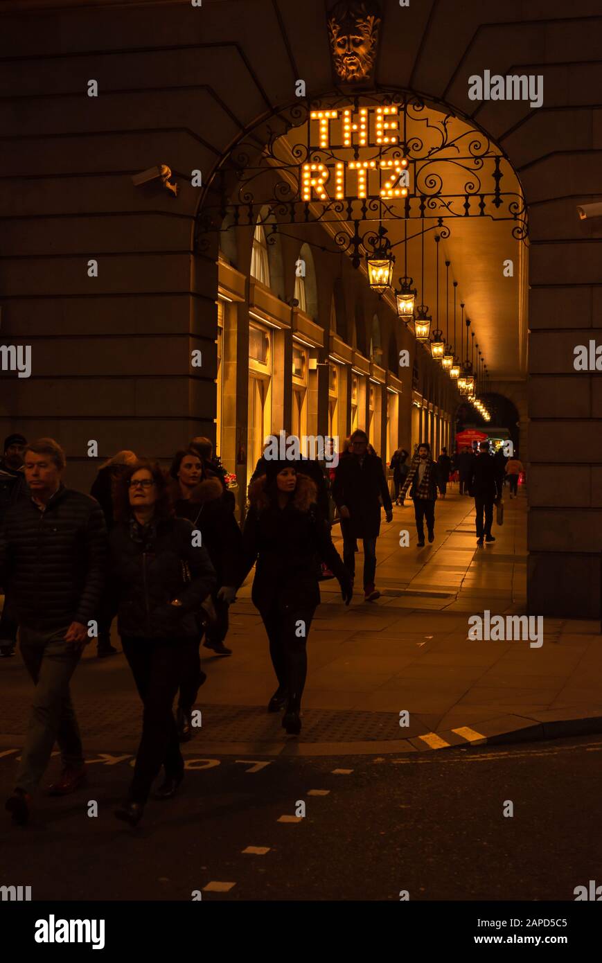The Ritz Hotel London evening view, Piccadilly, London UK Stock Photo ...