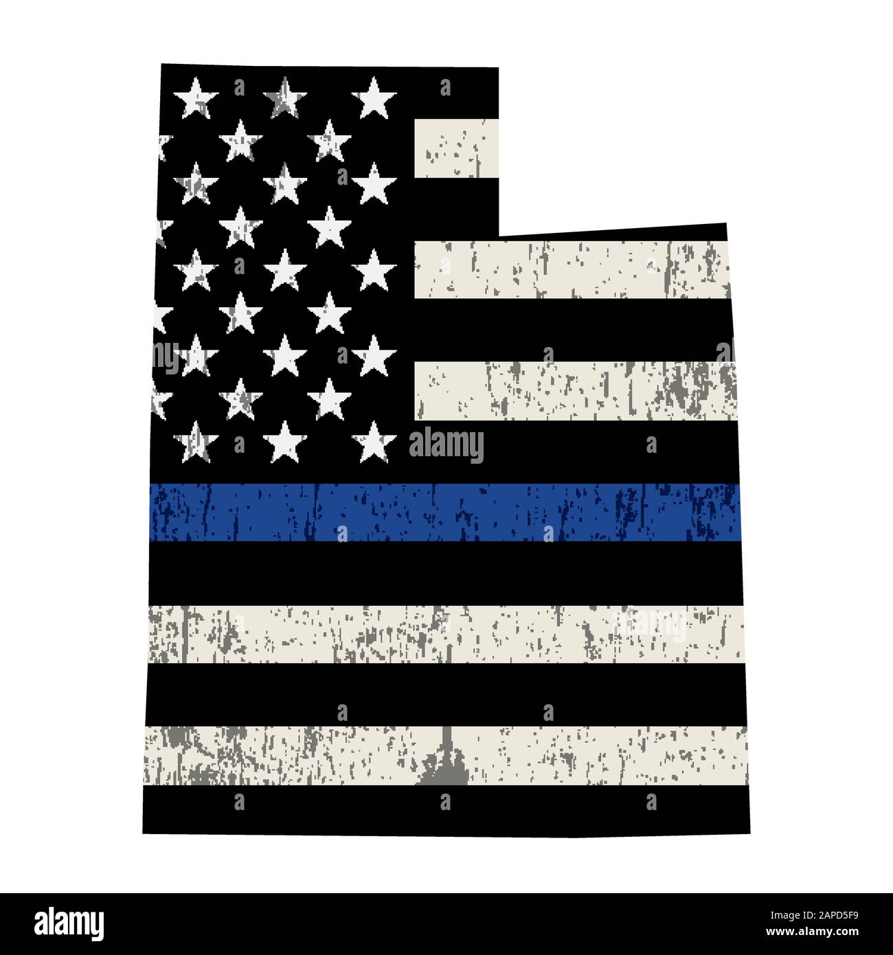 A police support flag in the shape of the state of Utah illustration ...