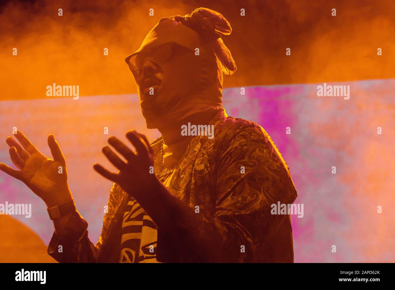 FARO, PORTUGAL: 5th SEPTEMBER, 2019 - Rap band Conjunto Corona ...