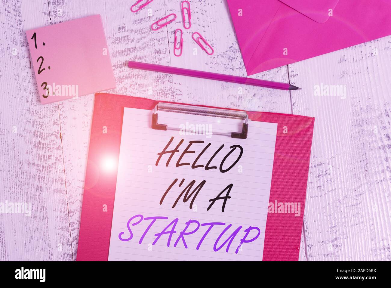 Writing note showing Hello I am A Startup. Business concept for ...