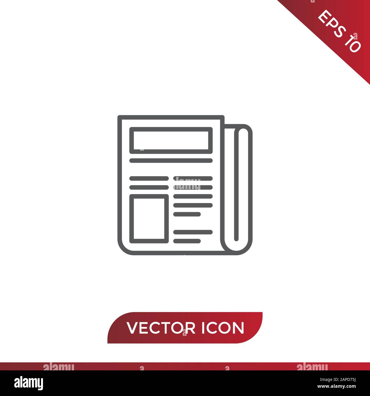 Linear newspaper icon outline Stock Vector Images - Alamy