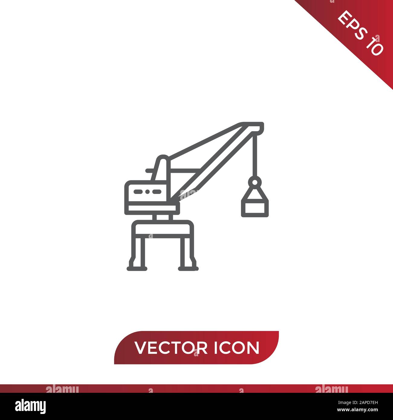 Industrial port crane lift loading export Stock Vector Images - Alamy