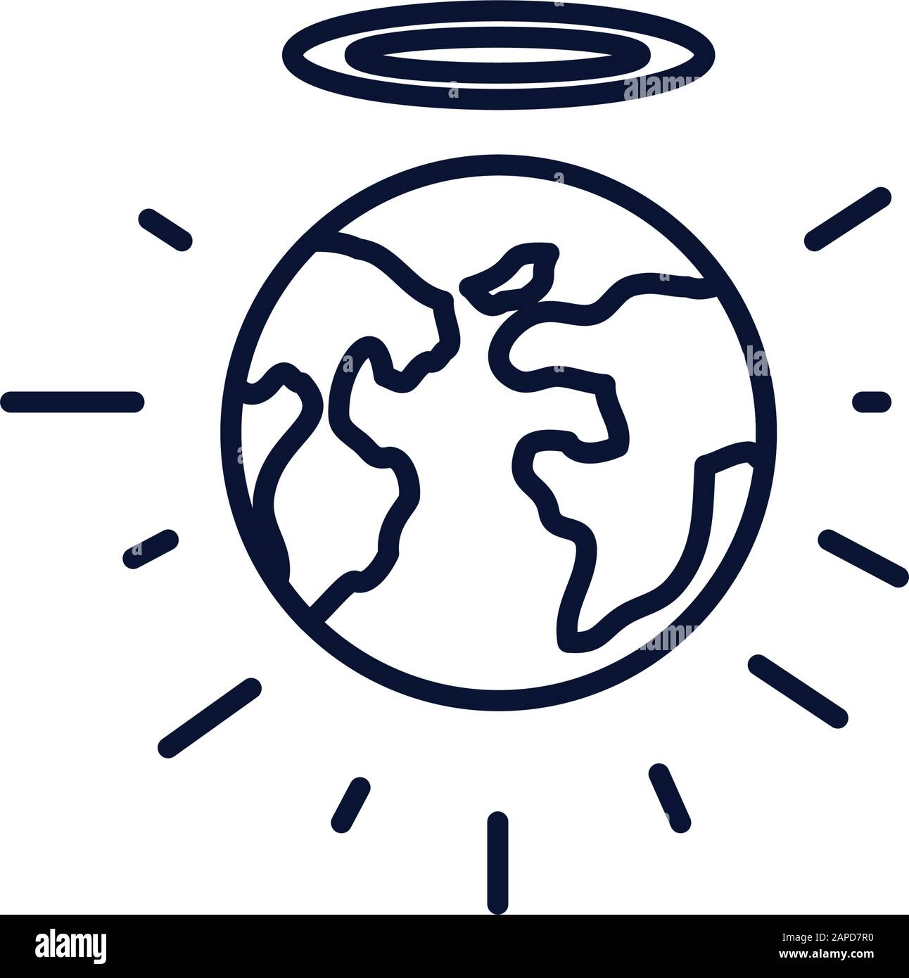 Isolated world sphere with aura vector design Stock Vector Image & Art ...